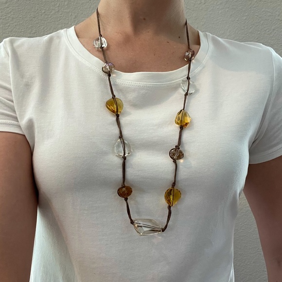 Charming Charlie | Jewelry | Charming Charlies Necklace Yellow Clear ...
